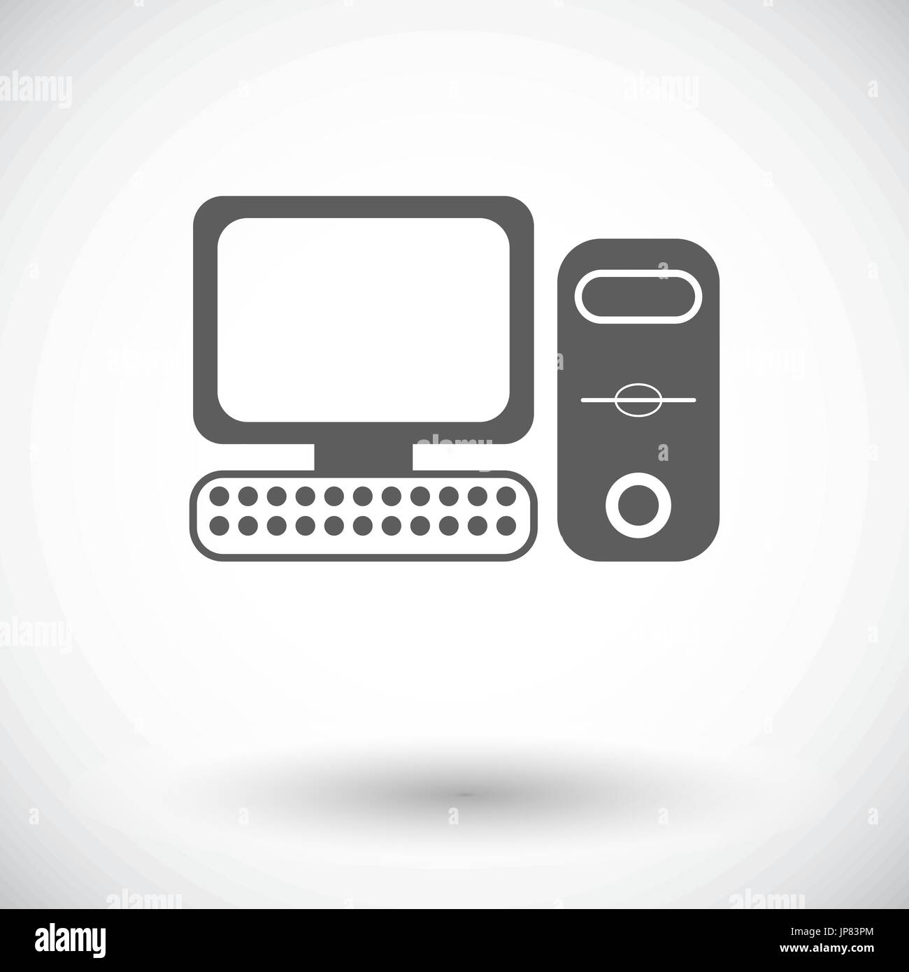 Computer. Single flat icon on white background. Vector illustration ...