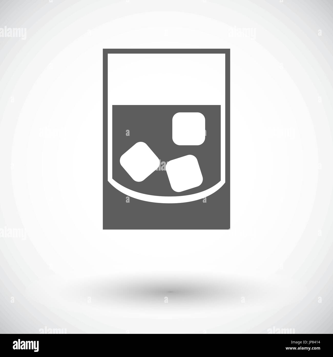 Glass whit ice. Single flat icon on white background. Vector ...