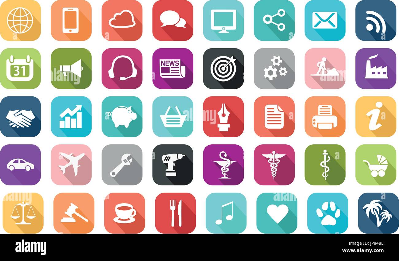 Colorful Universal Icons Stock Vector Image & Art - Alamy