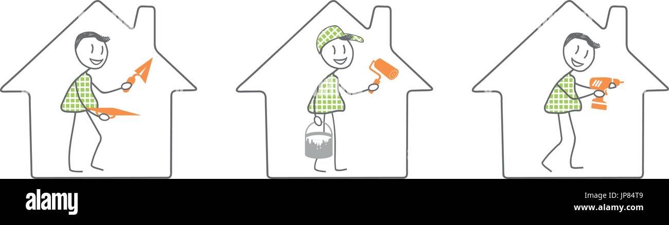 DIY icon to illustrate the work done yourself or by a professional ...