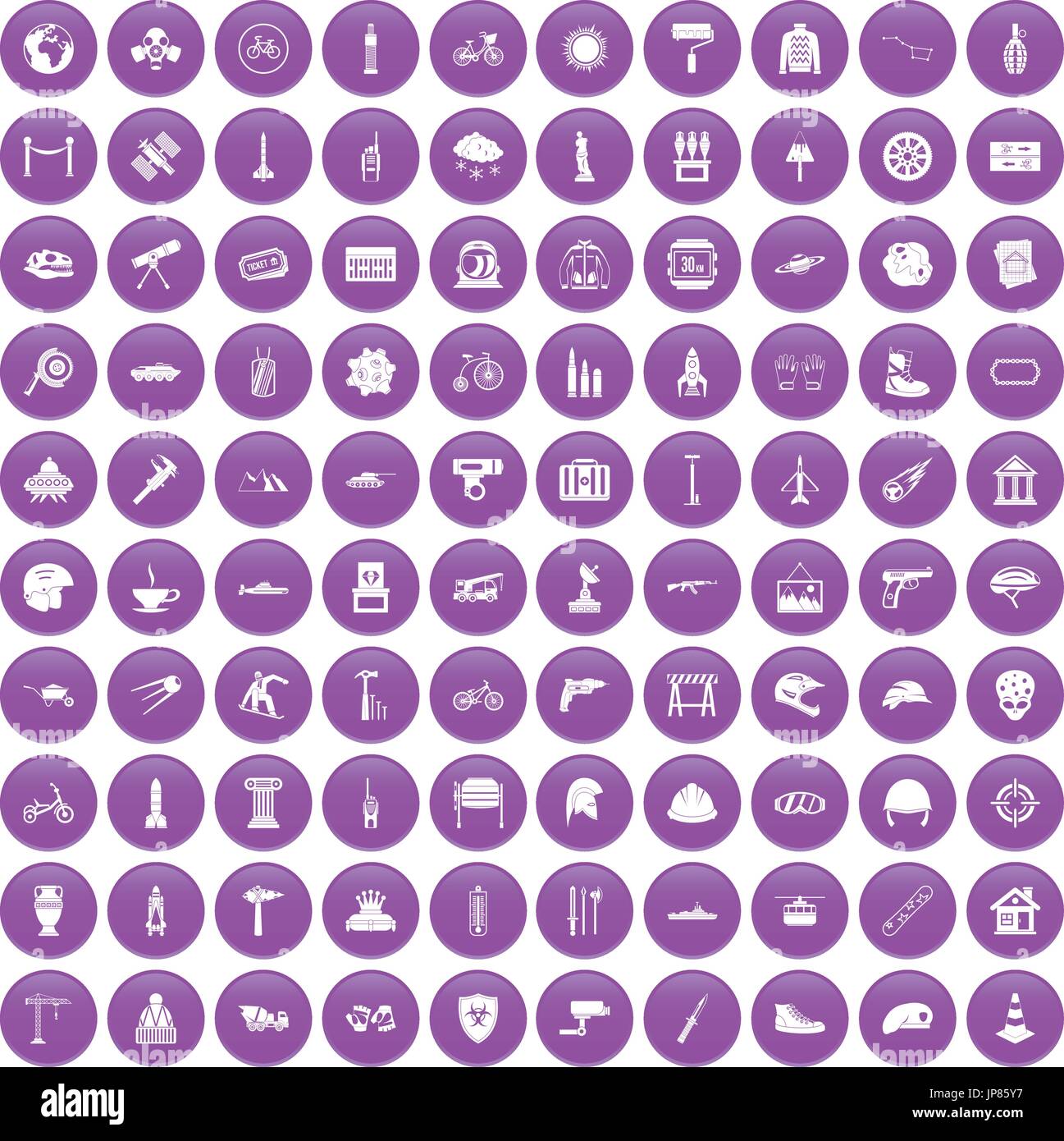 100 helmet icons set purple Stock Vector Image & Art - Alamy