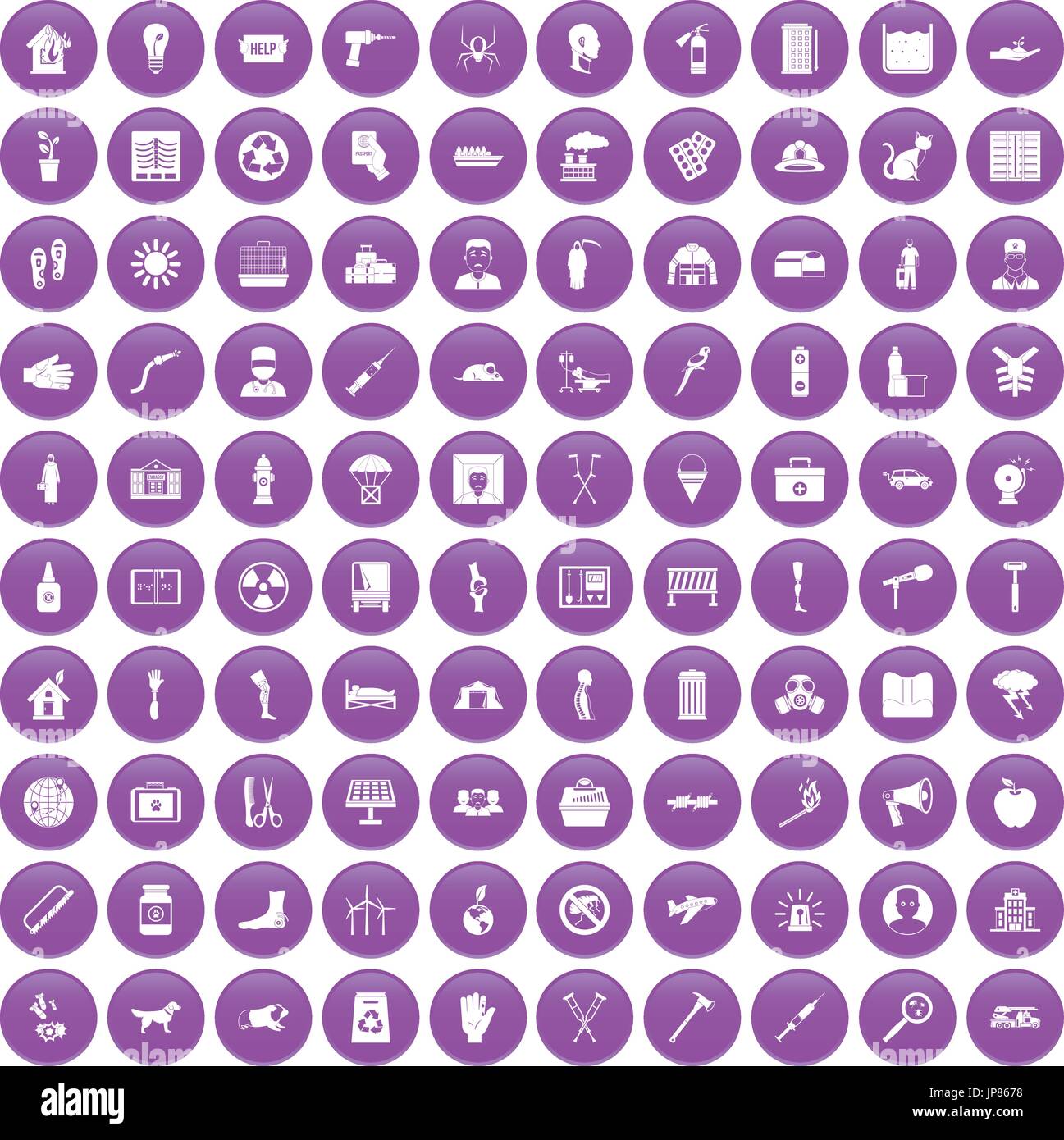 100 help icons set purple Stock Vector Image & Art - Alamy