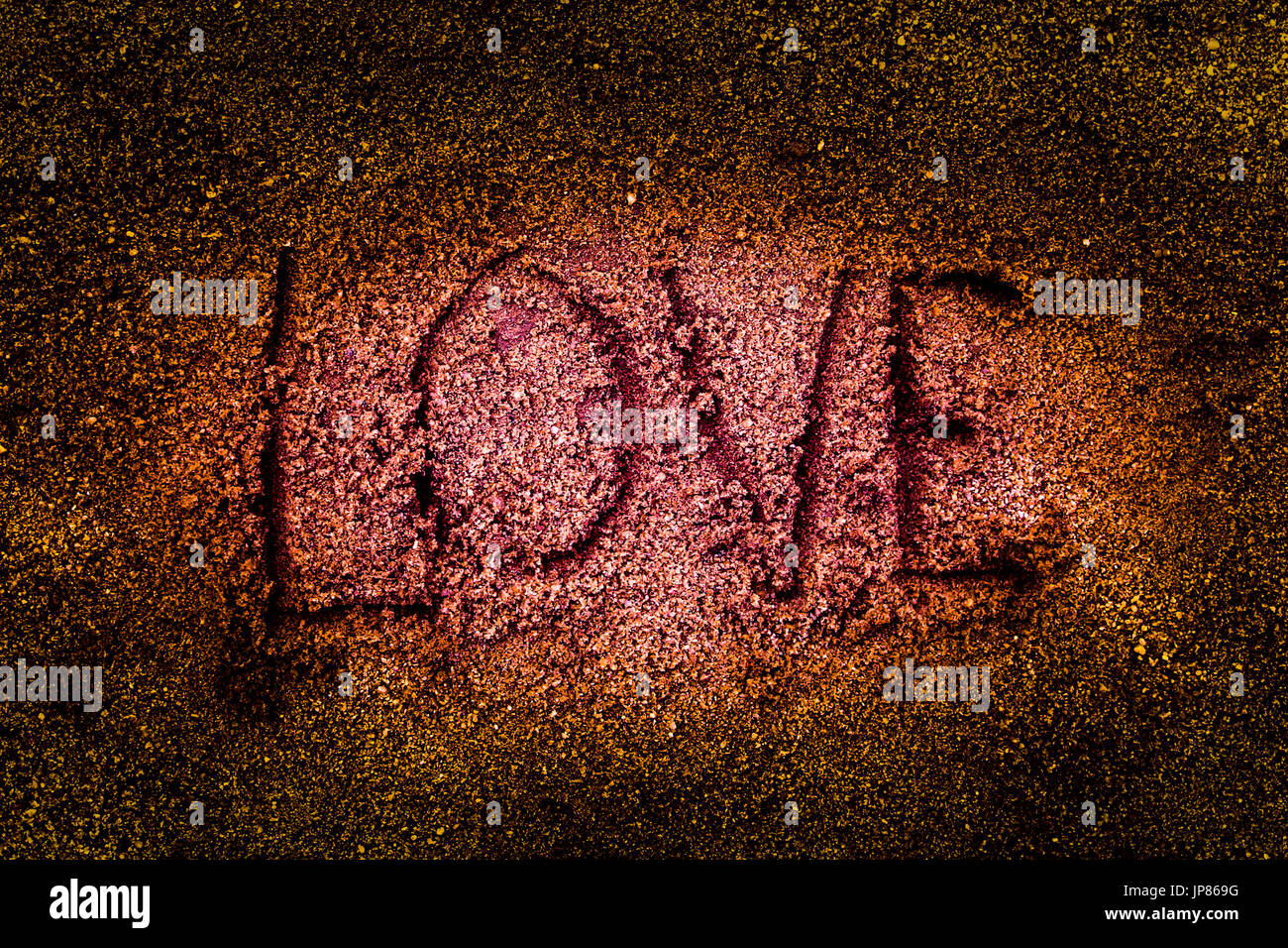 drawing love on sand background Stock Photo - Alamy