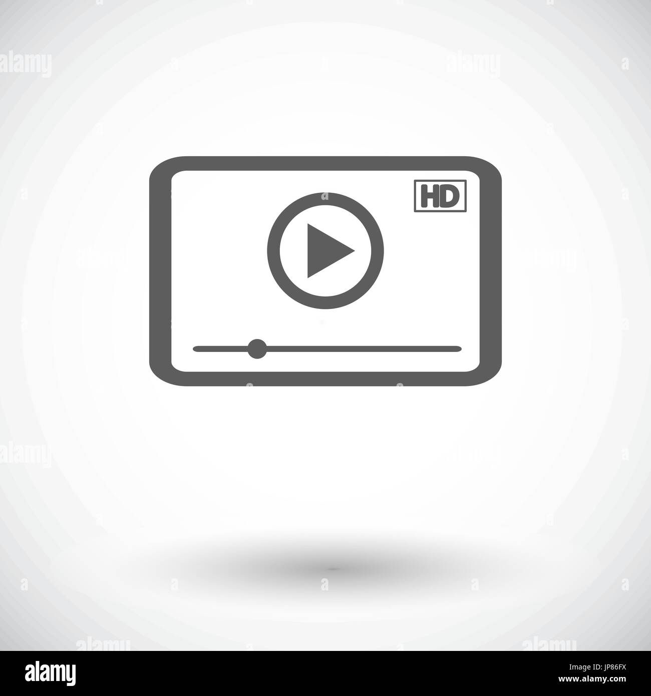 Video player. Single flat icon on white background. Vector illustration ...