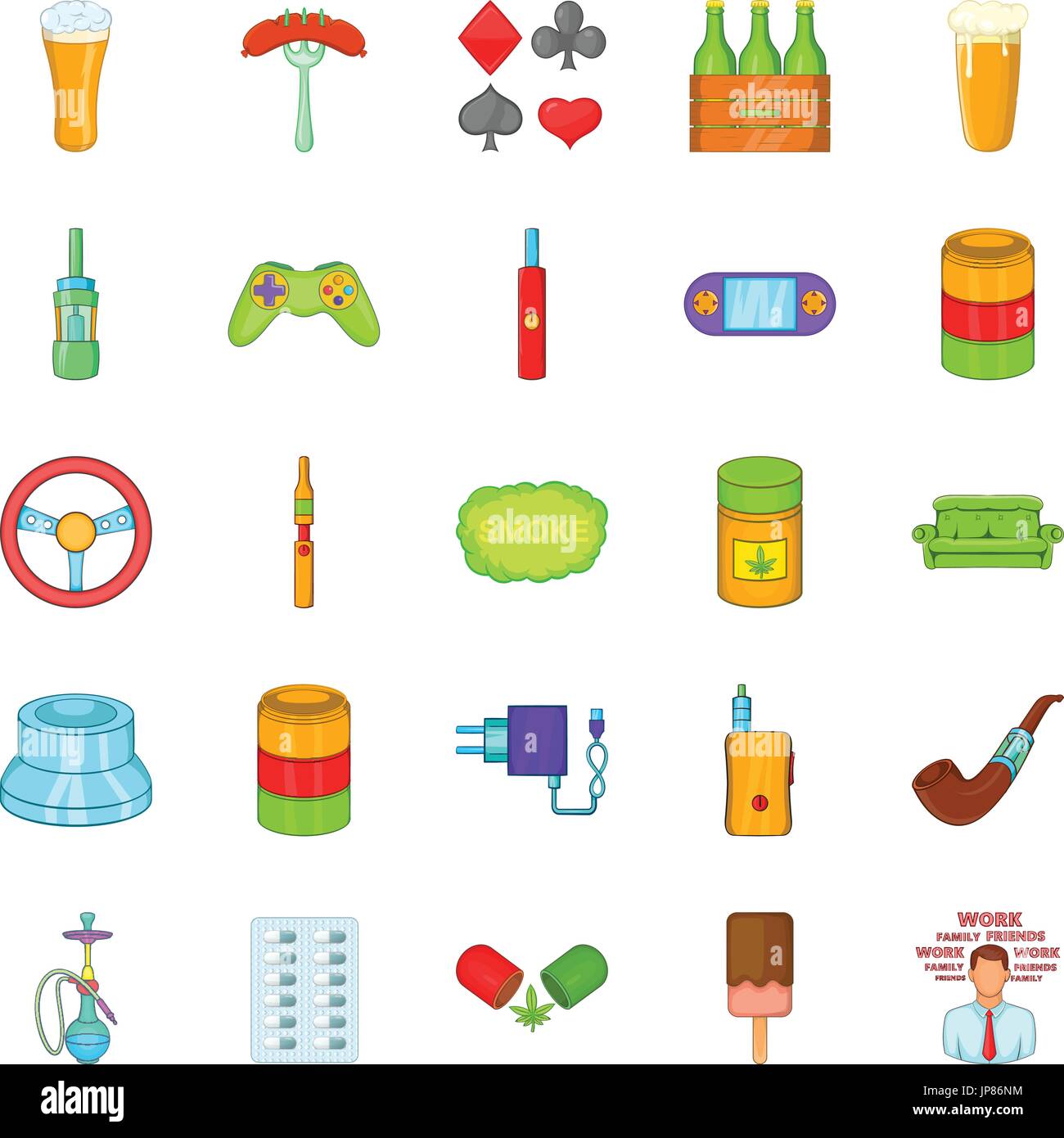 Compulsive gambling icons set, cartoon style Stock Vector Image & Art ...