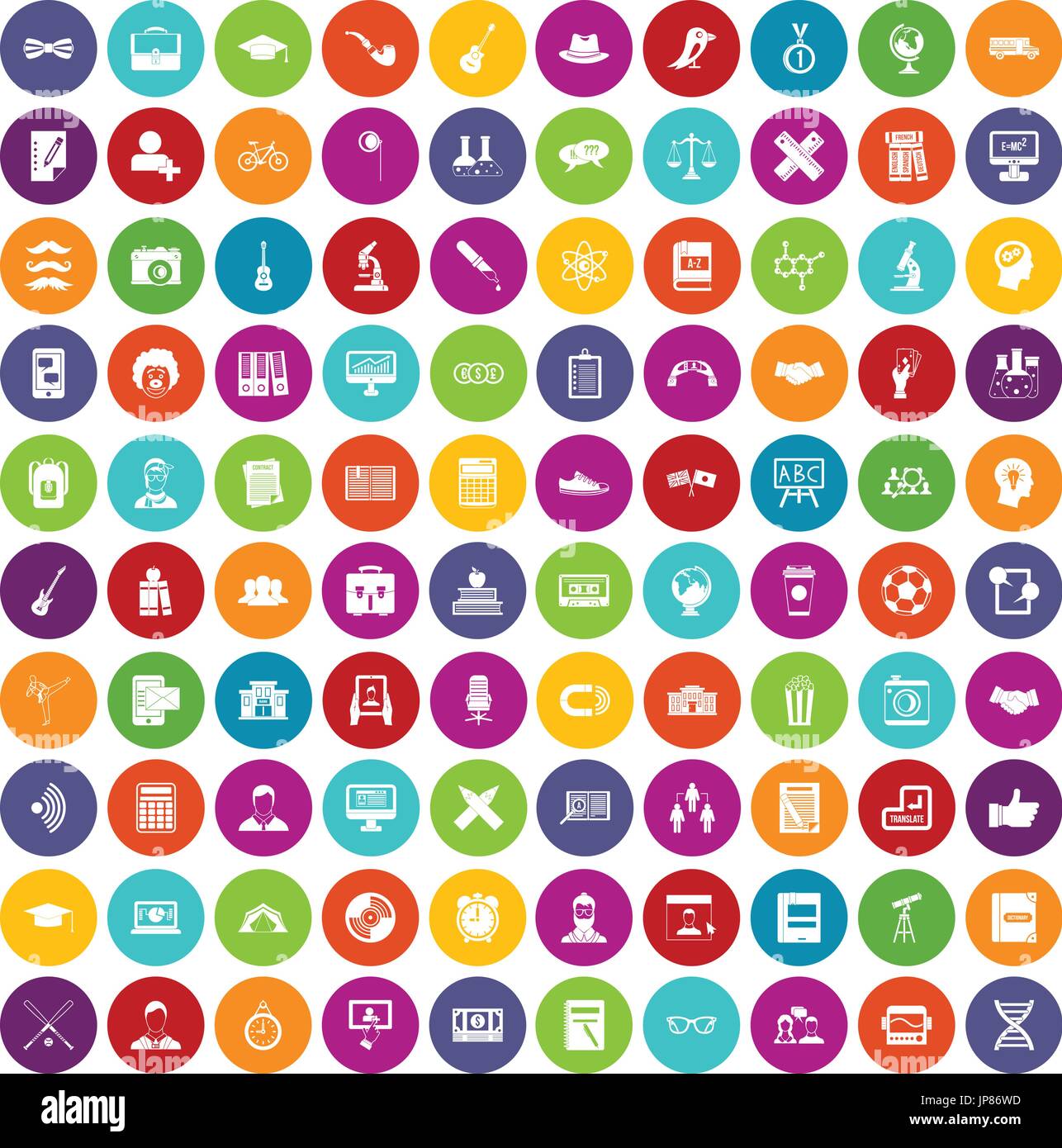 100 student icons set color Stock Vector Image & Art - Alamy