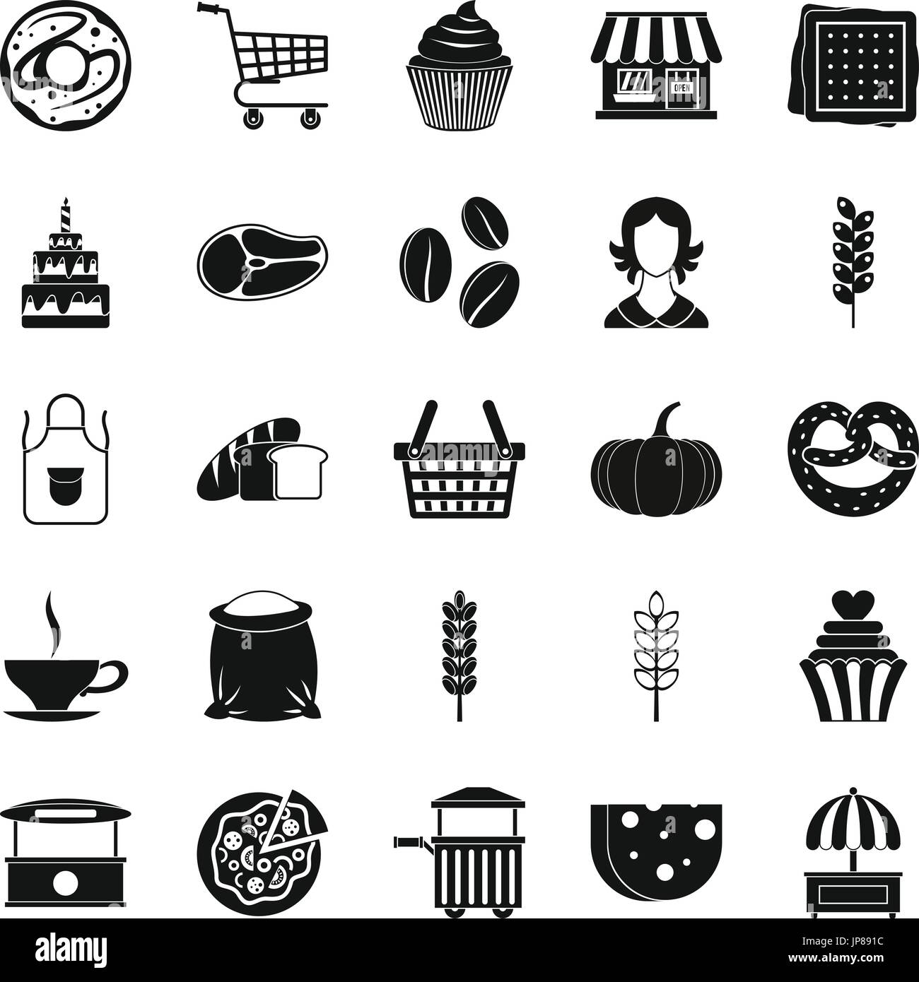 Afternoon snack icons set, simple style Stock Vector Image & Art - Alamy