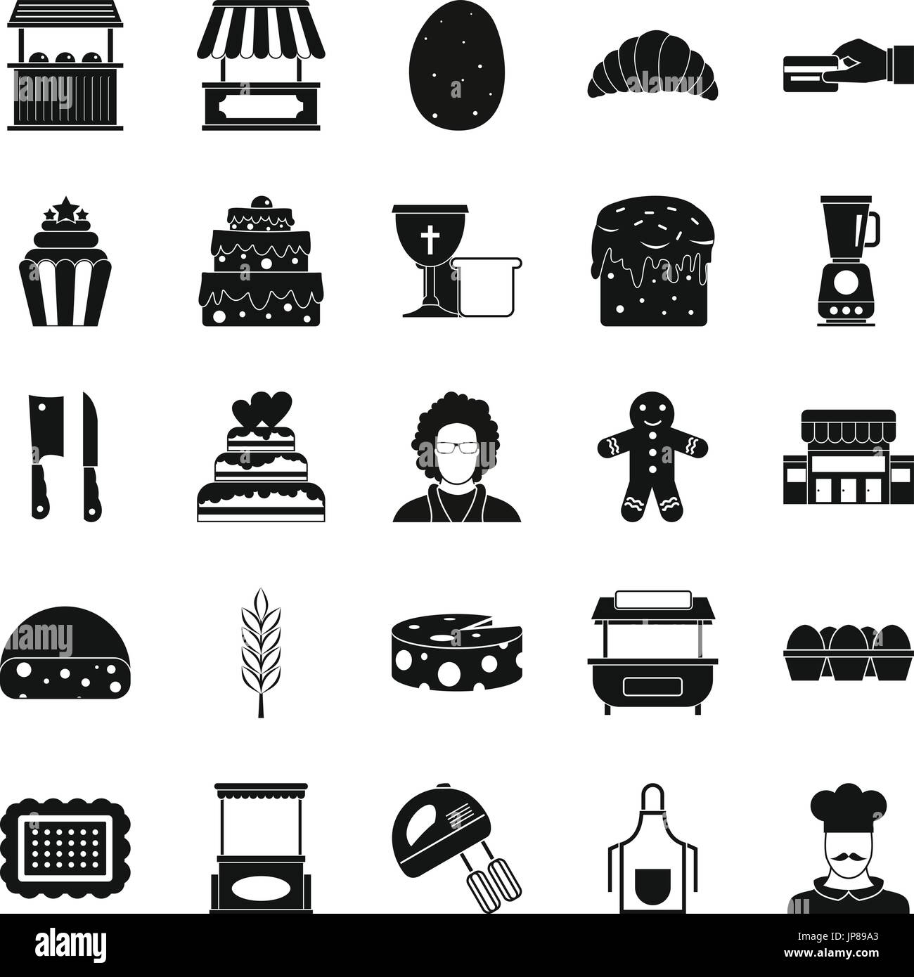 Cakes icons set, simple style Stock Vector Image & Art - Alamy