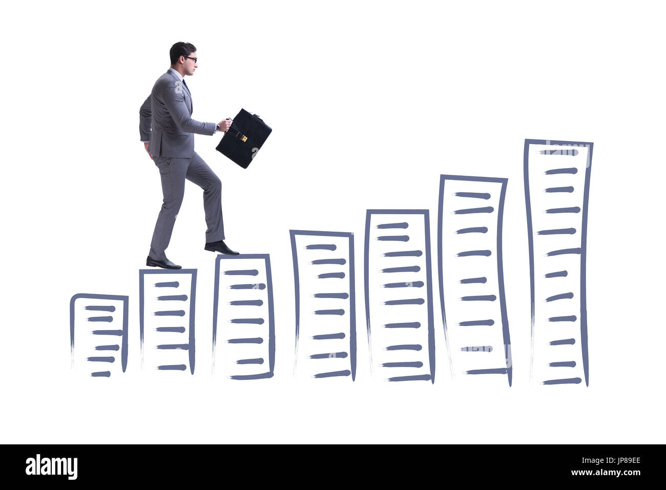 Businessman in career progress concept Stock Photo - Alamy