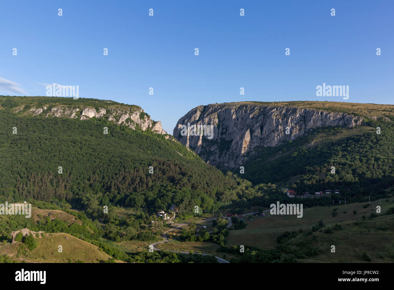 Panorama view of Turda Gorge - a natural reserve in Romania Stock Photo ...
