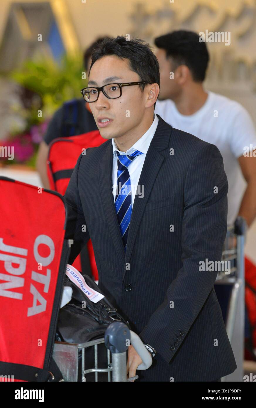 Japanese fencer Yuki Ota arrives at Narita International Airport, east ...