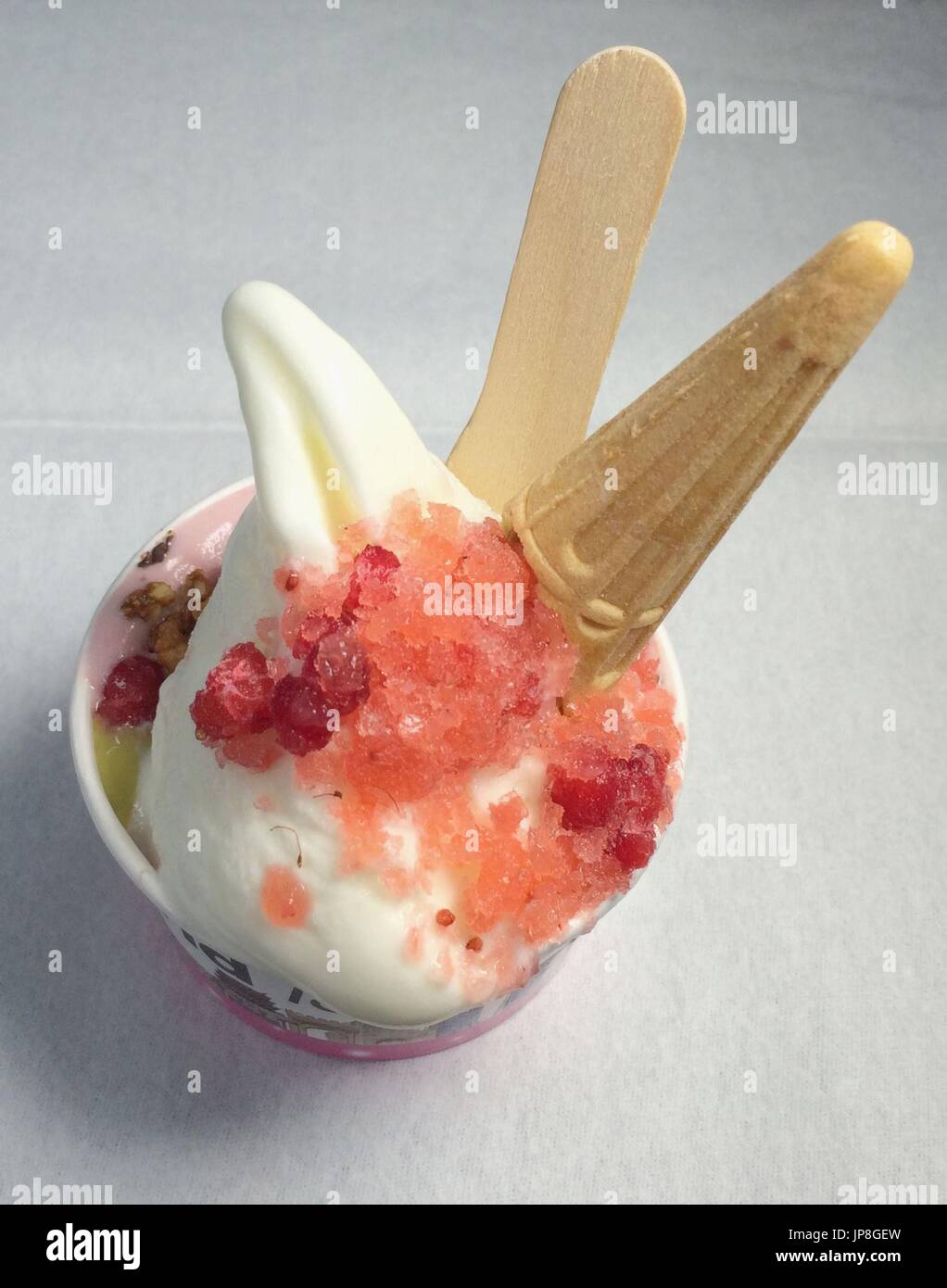 Photo shows gelato made by Japan's Akira Hattori (C), chef at the ...