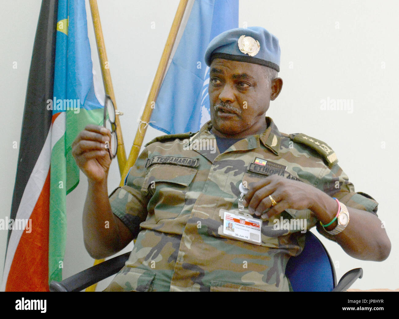 Lt. Gen. Yohannes Tesfamariam, force commander of the U.N. Mission in ...
