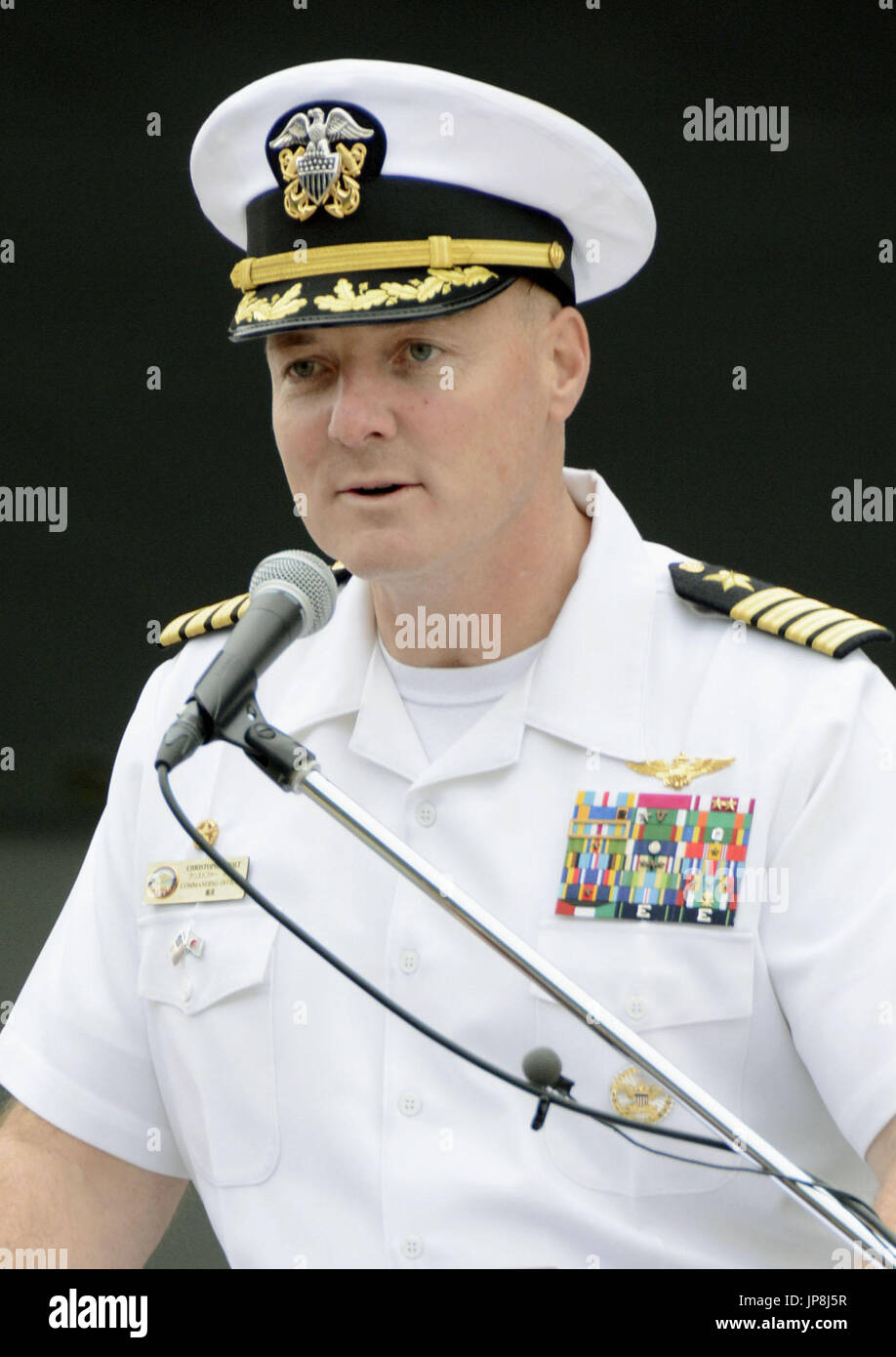 U.S. Capt. Chris Bolt, commanding officer of the nuclear-powered ...