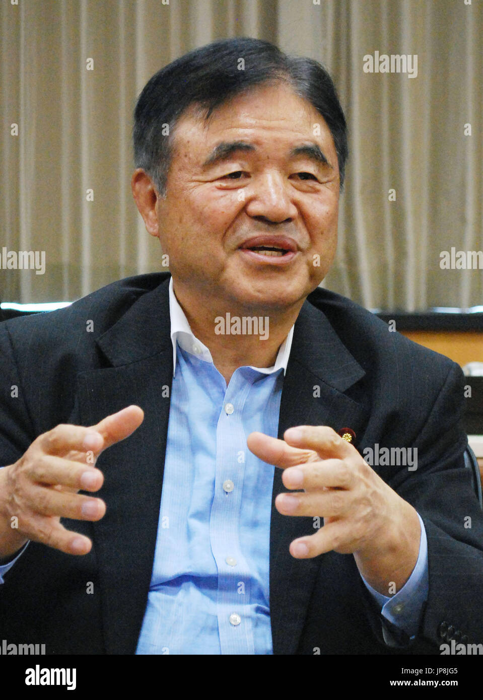 Olympic minister Toshiaki Endo speaks during an interview on Sept. 29 ...