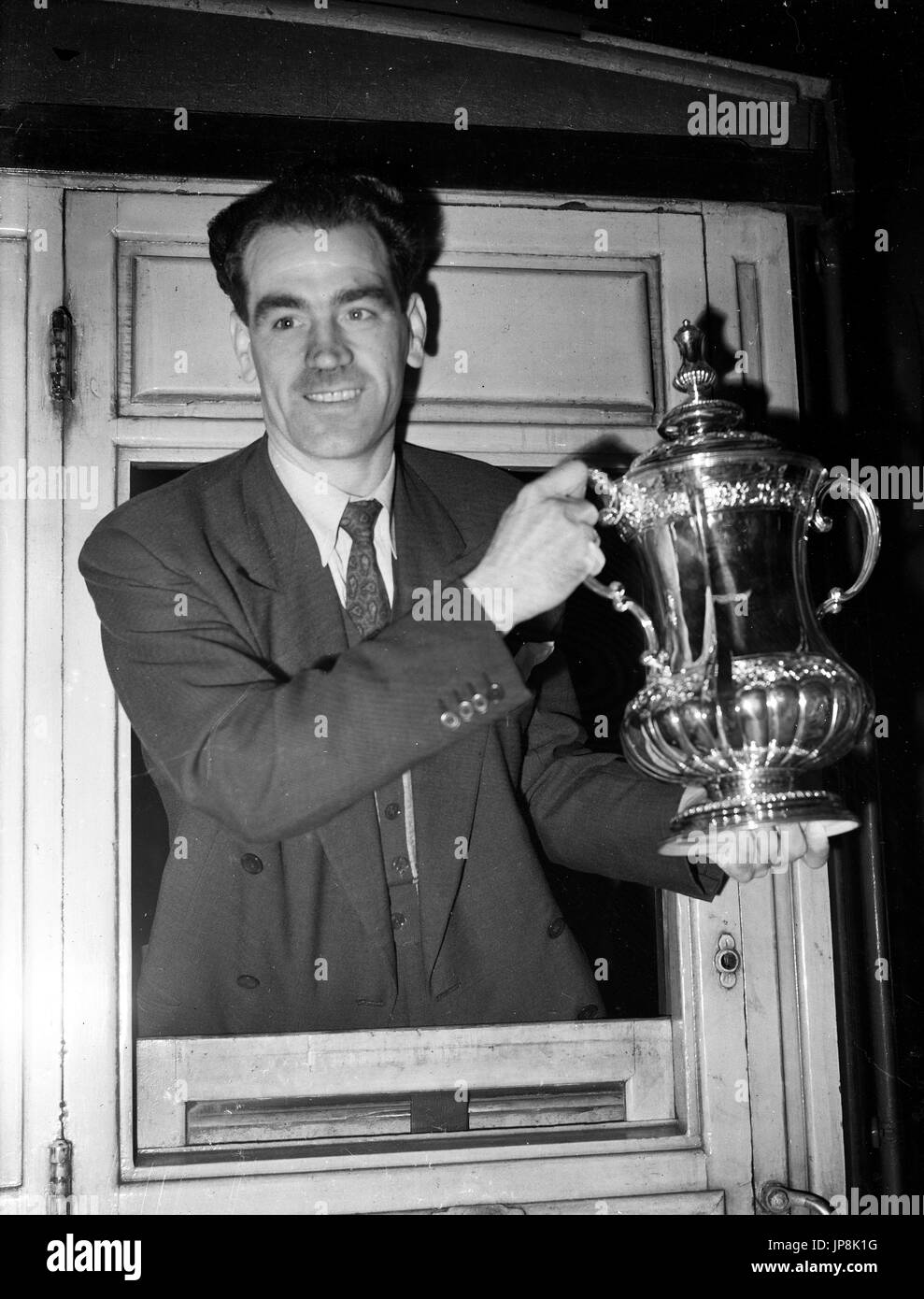 Joe Harvey the Newcastle United football captain heading home by train ...