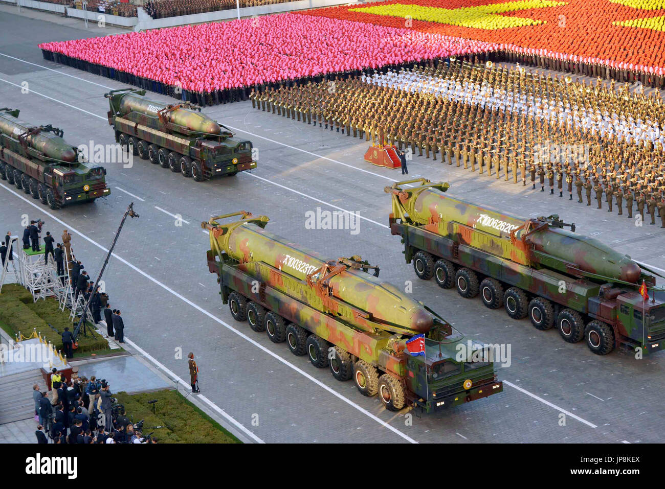 Large missiles, believed to be intercontinental ballistic missiles ...