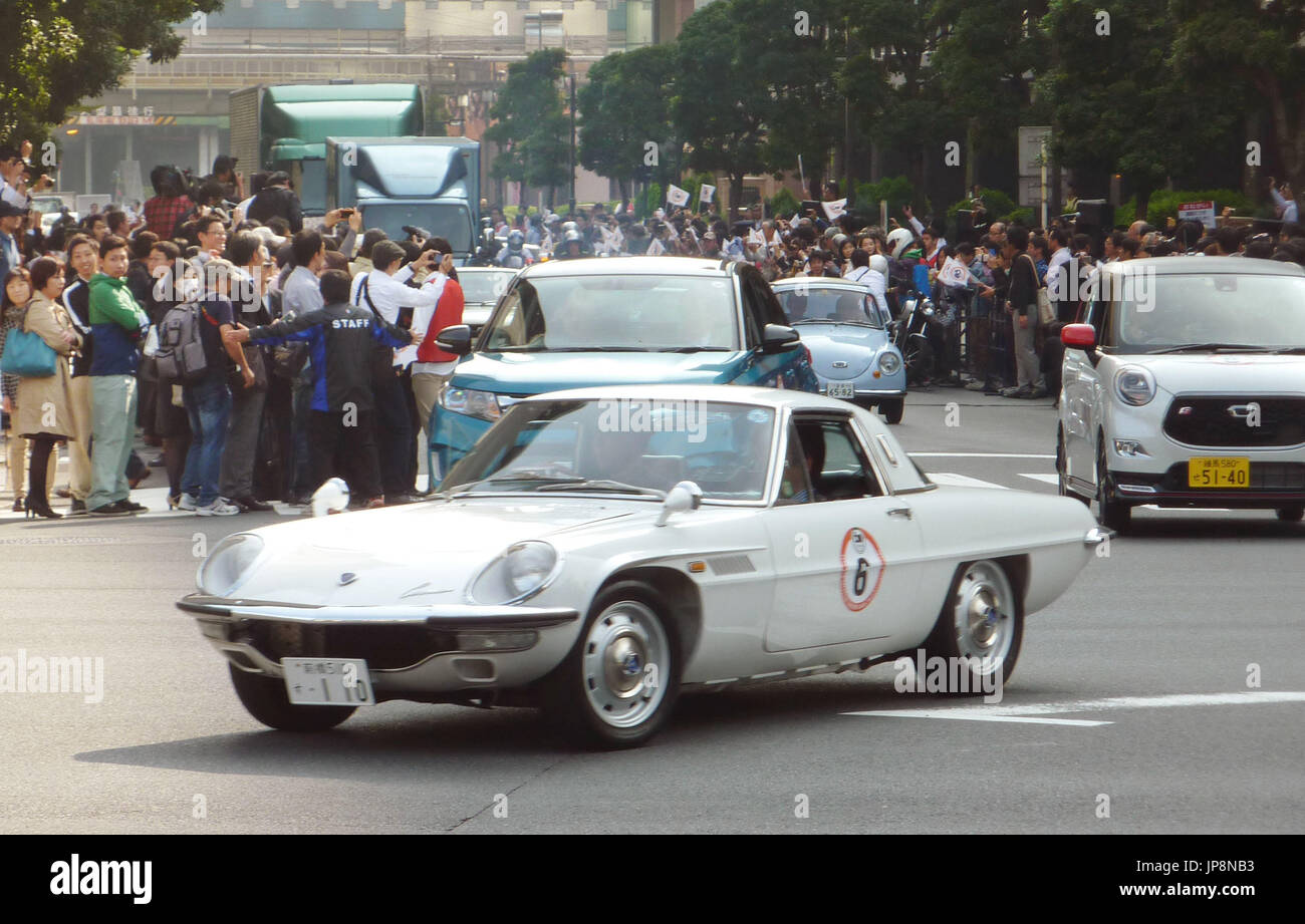 A Matsuda Cosmo Sport model (foreground), the world's first mass ...
