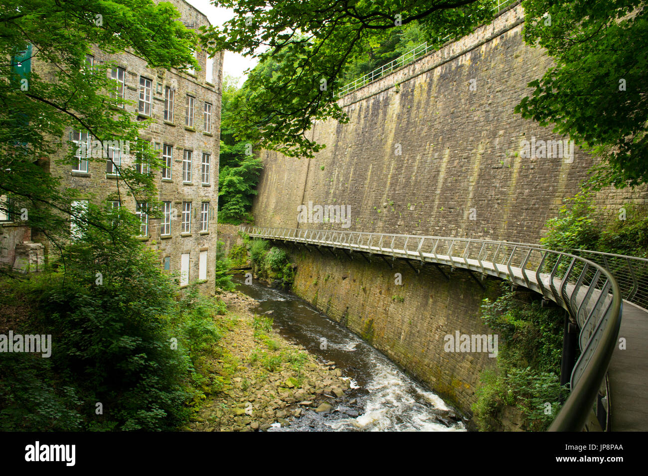 Millenium walkway New Mills UK Stock Photo - Alamy