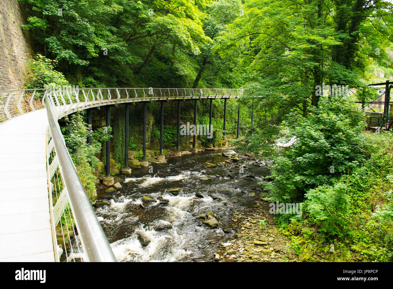 Millenium walkway New Mills UK Stock Photo - Alamy