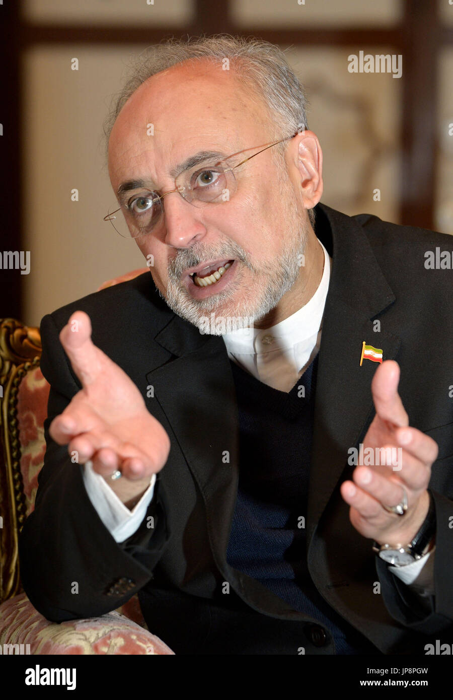 Ali Akbar Salehi, Iran's vice president, attends an interview with ...