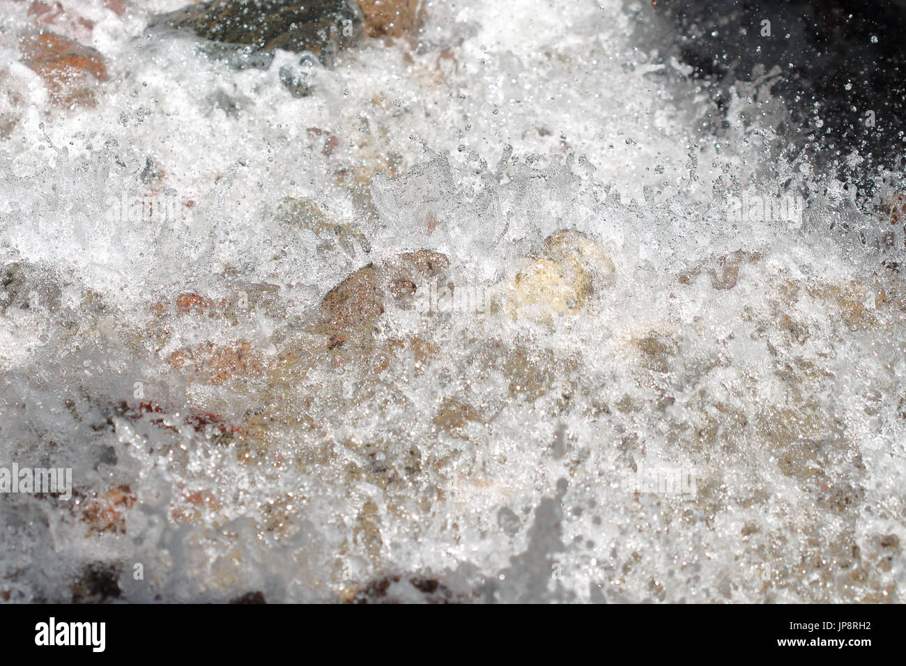 Waterfall with clear water, stone, bubbles. Natural element for design ...