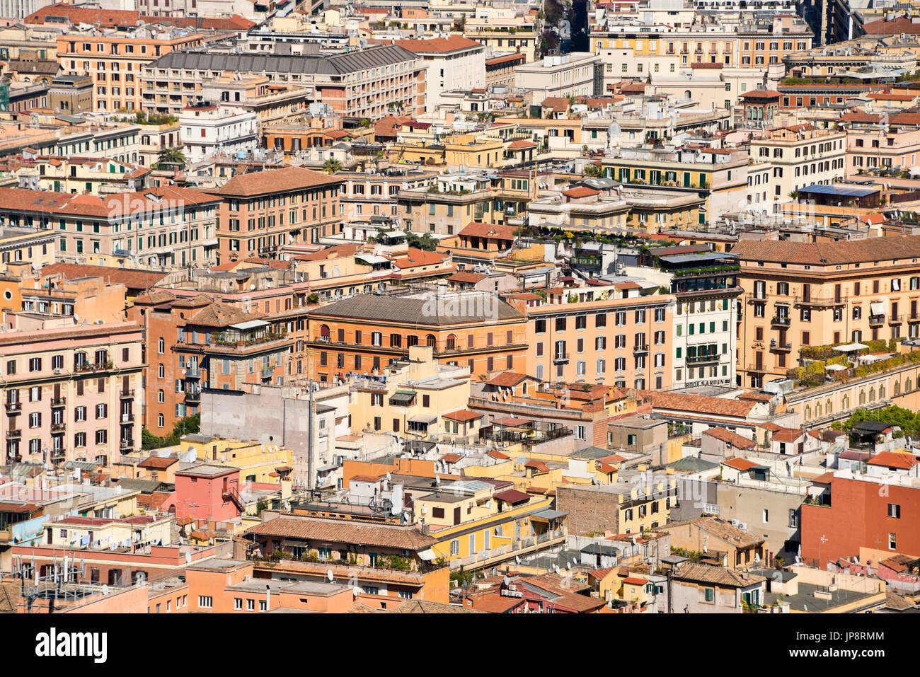Horizontal aerial cityscape across the rooftops of Rome Stock Photo - Alamy