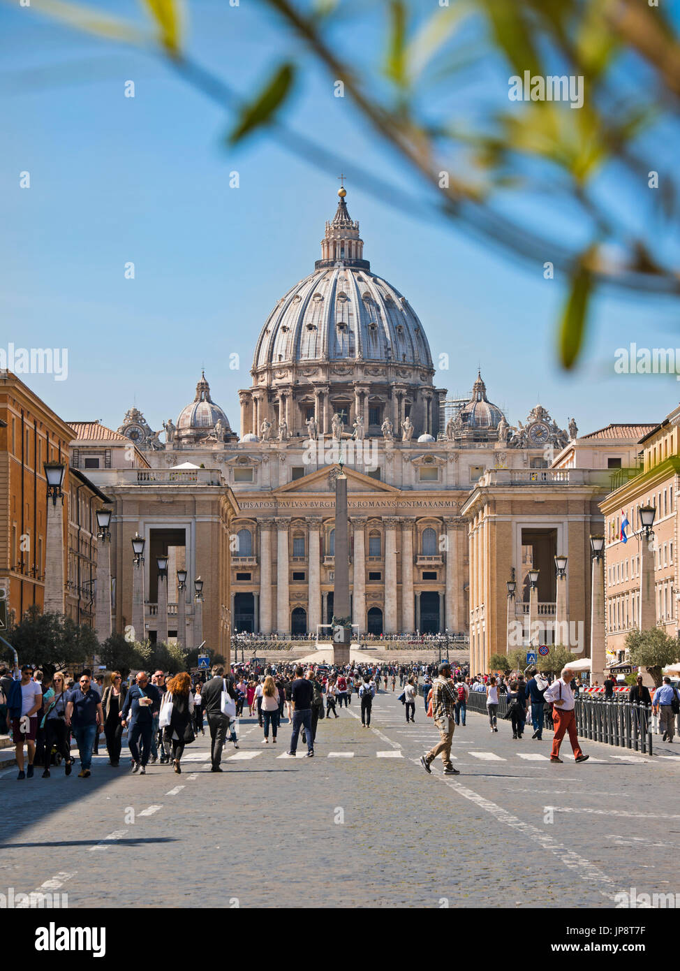 Vertical view of St Peter's Basilica at the Vatican in Rome Stock Photo ...