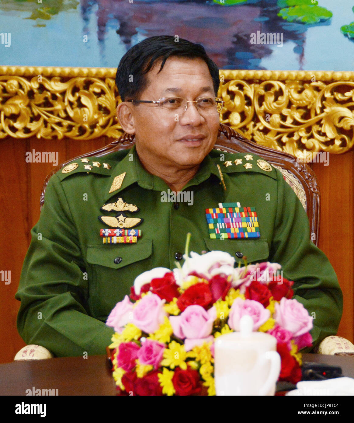 Senior Gen. Min Aung Hlaing, Myanmar's top military leader, is ...
