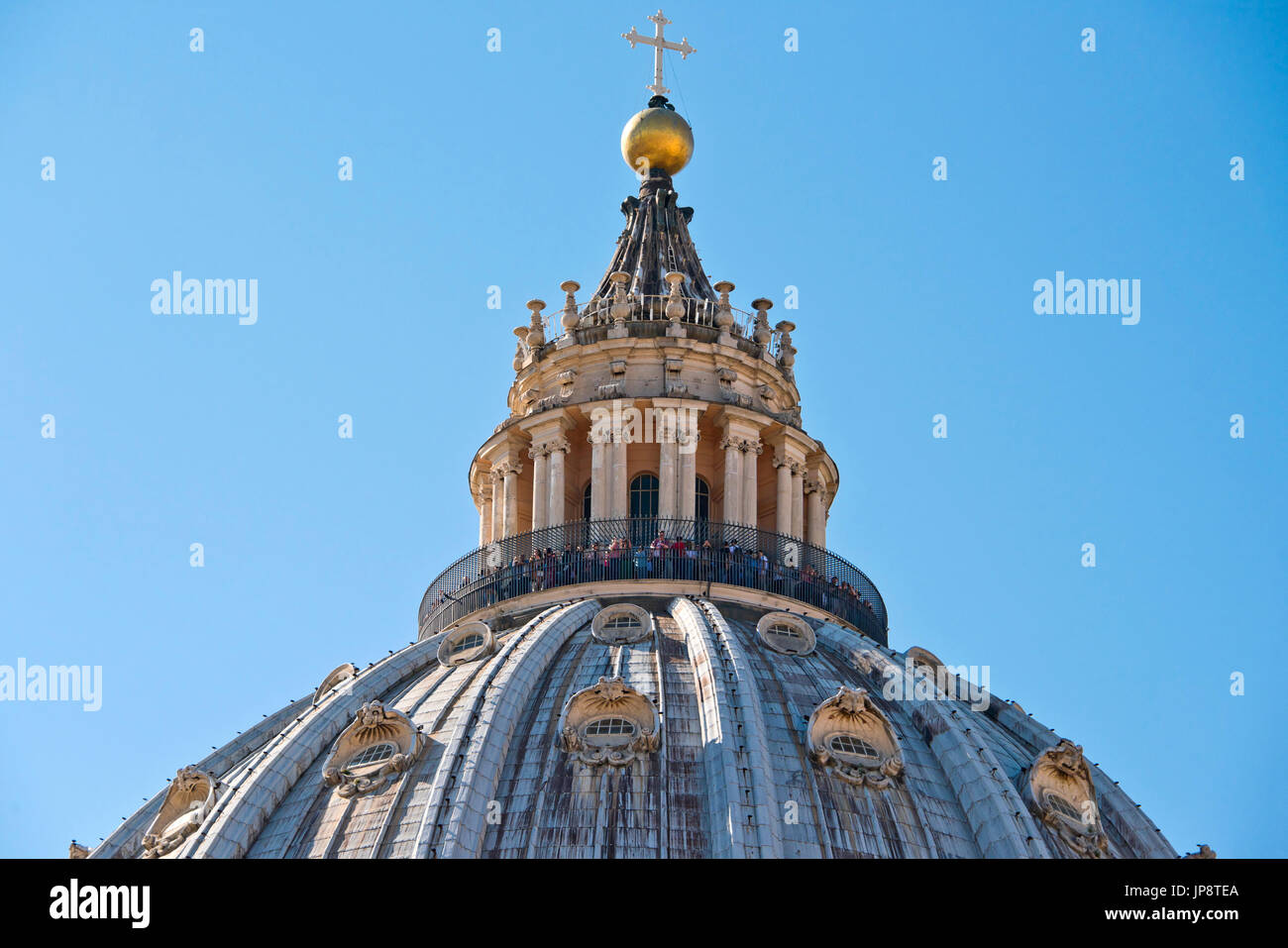 Horizontal view of the viewing gallery on top of St Peter's Basilica in ...