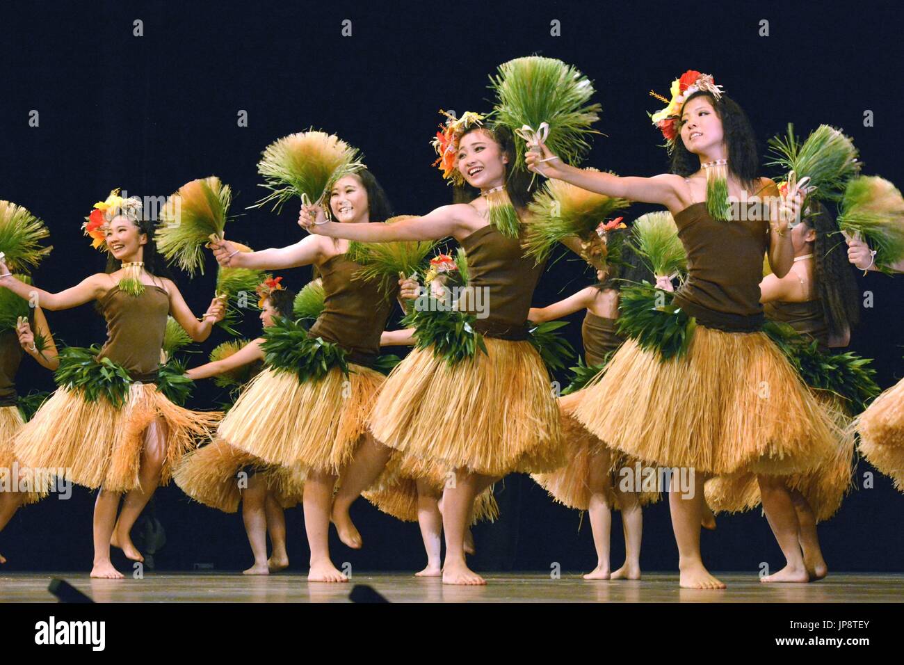 Iwaki Sogo High School's hula team performs in the Hula Girls high ...