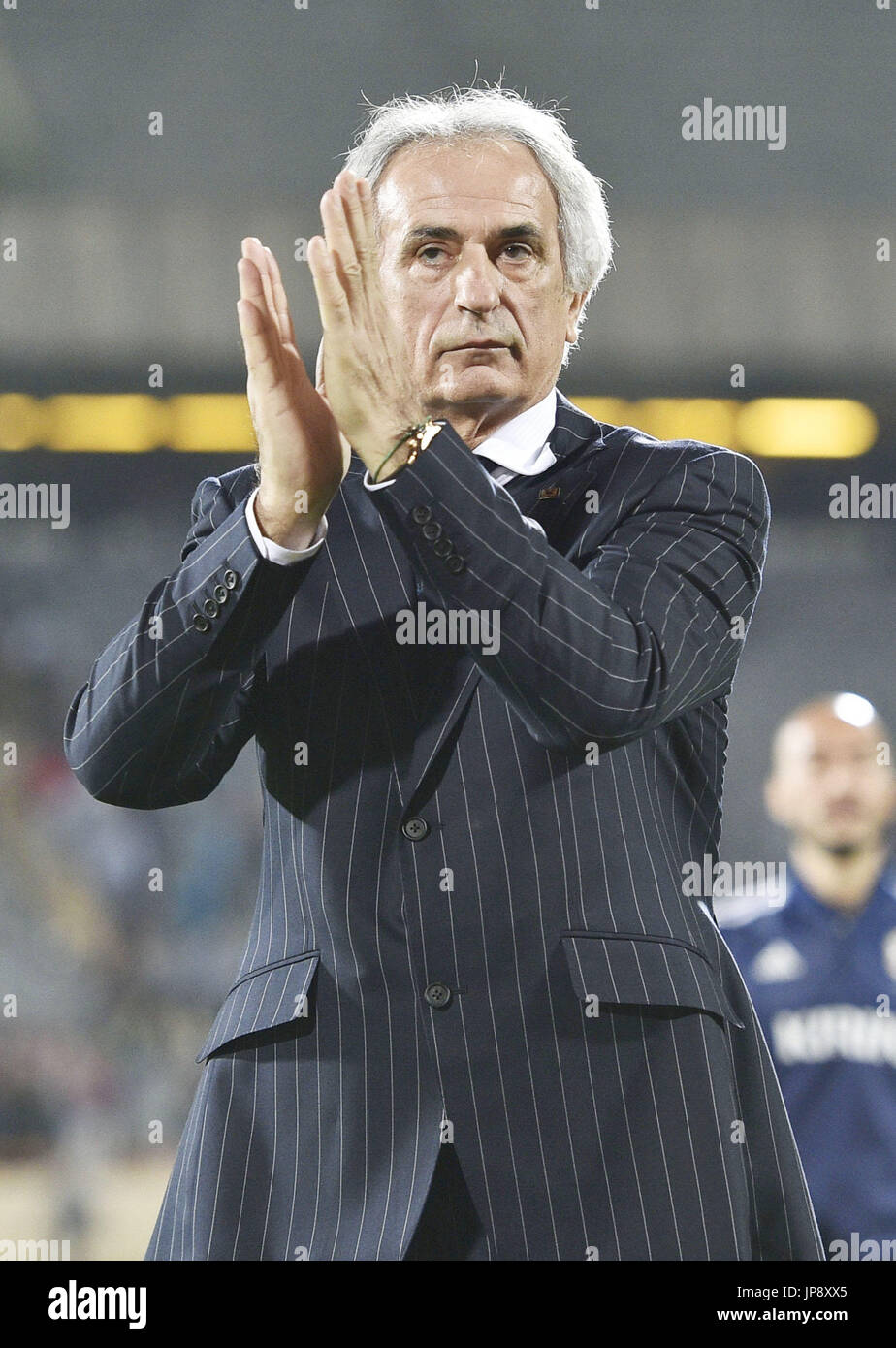 Japan coach Vahid Halilhodzic leaves the pitch after the national team ...