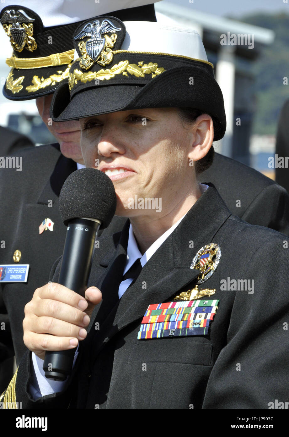 Cmdr. Michele Day, commanding officer of the guided-missile destroyer ...
