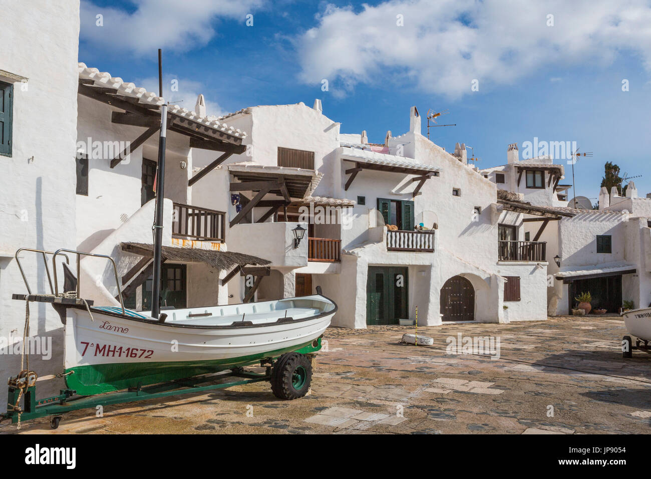 Spain, Balearic Islands, Menorca Island, Old Binibeca Fishing Village ...