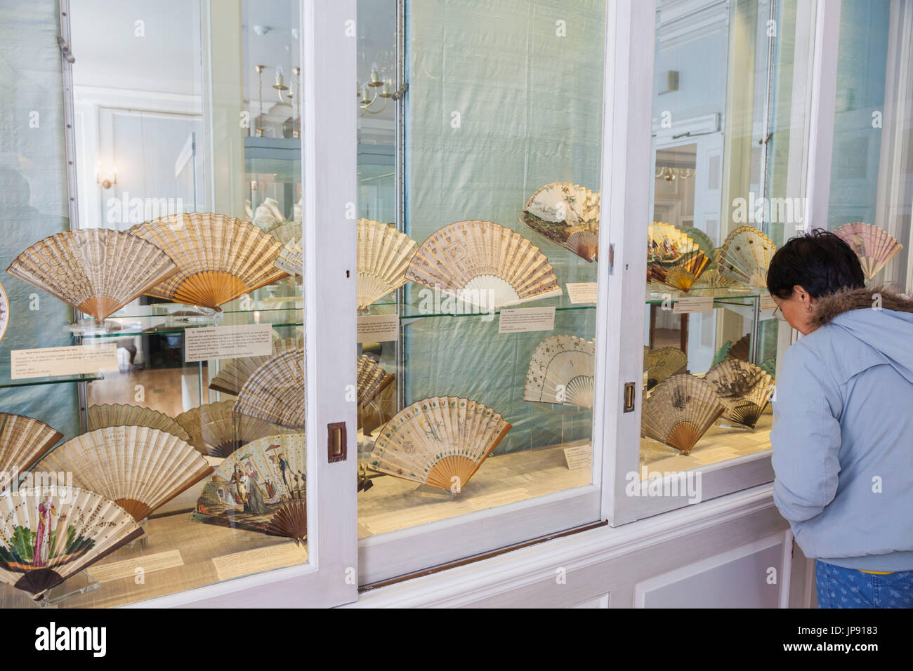 England, London, Greenwich, The Fan Museum, Display of Historical Fans ...