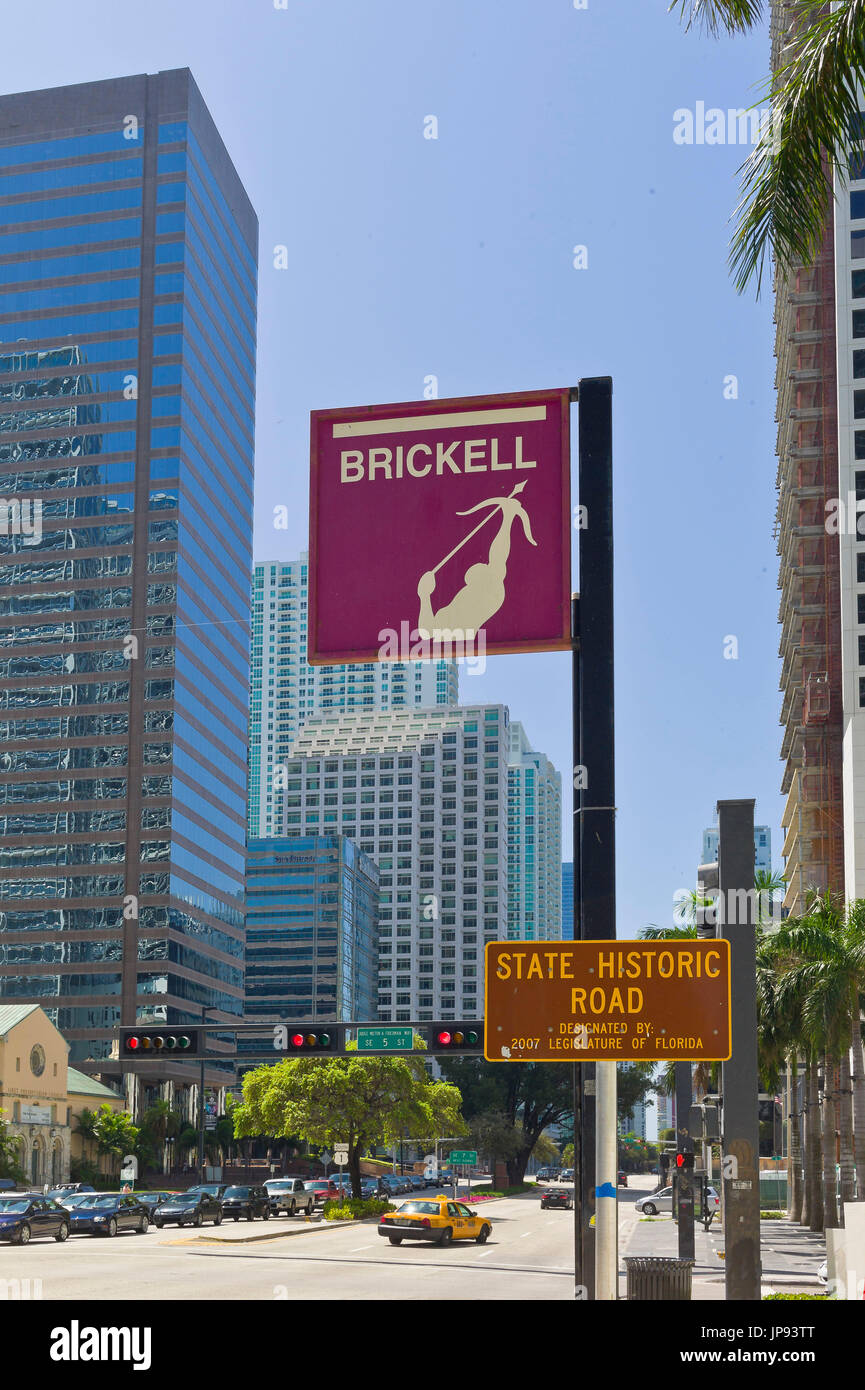 Brickell Avenue, Downtown Miami, Florida, USA Stock Photo - Alamy