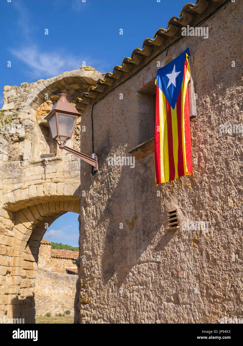 Estelada Blava, The Blue Starred Flag, Catalunya, Spain Stock Photo - Alamy