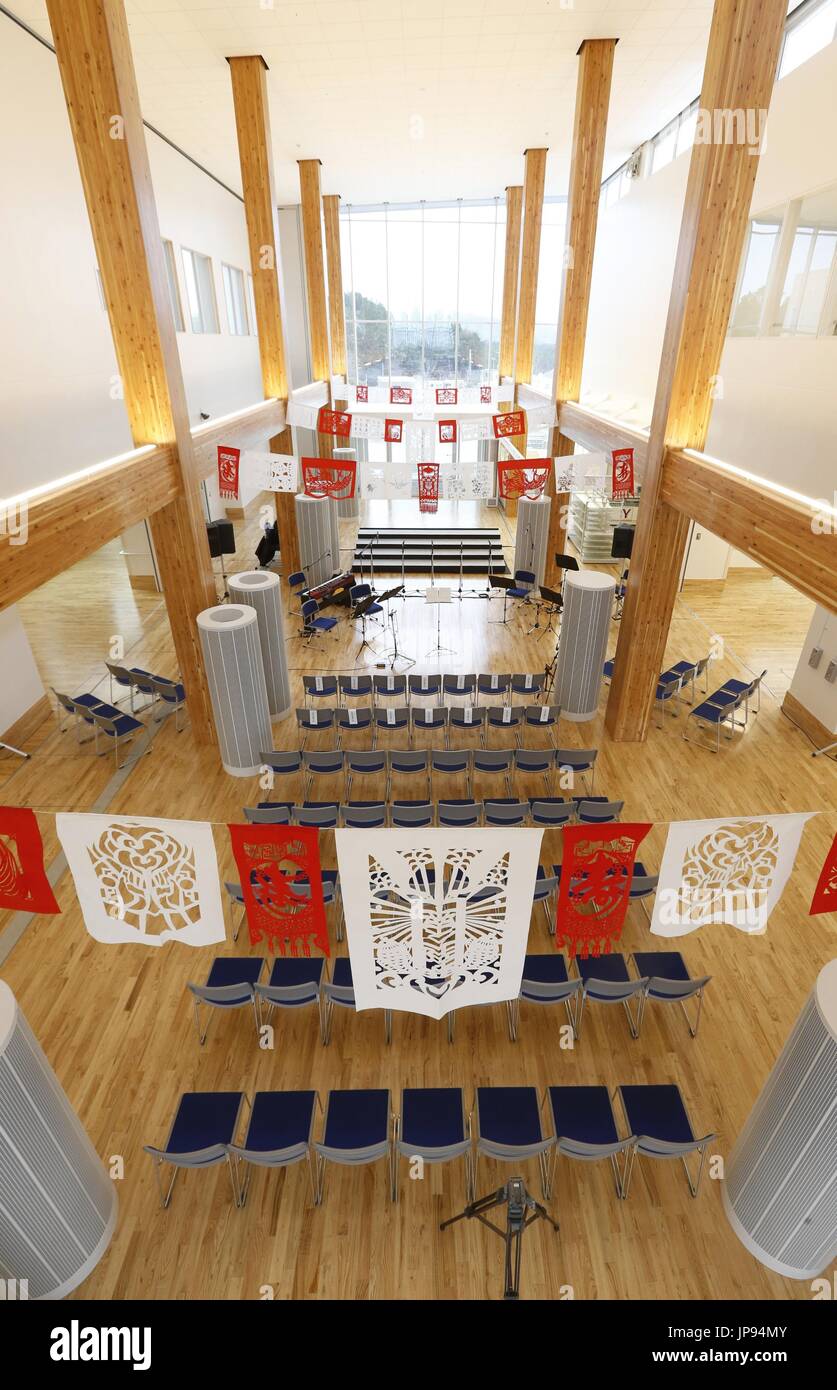 The interior of the newly completed Minamisanriku Hospital, a ...