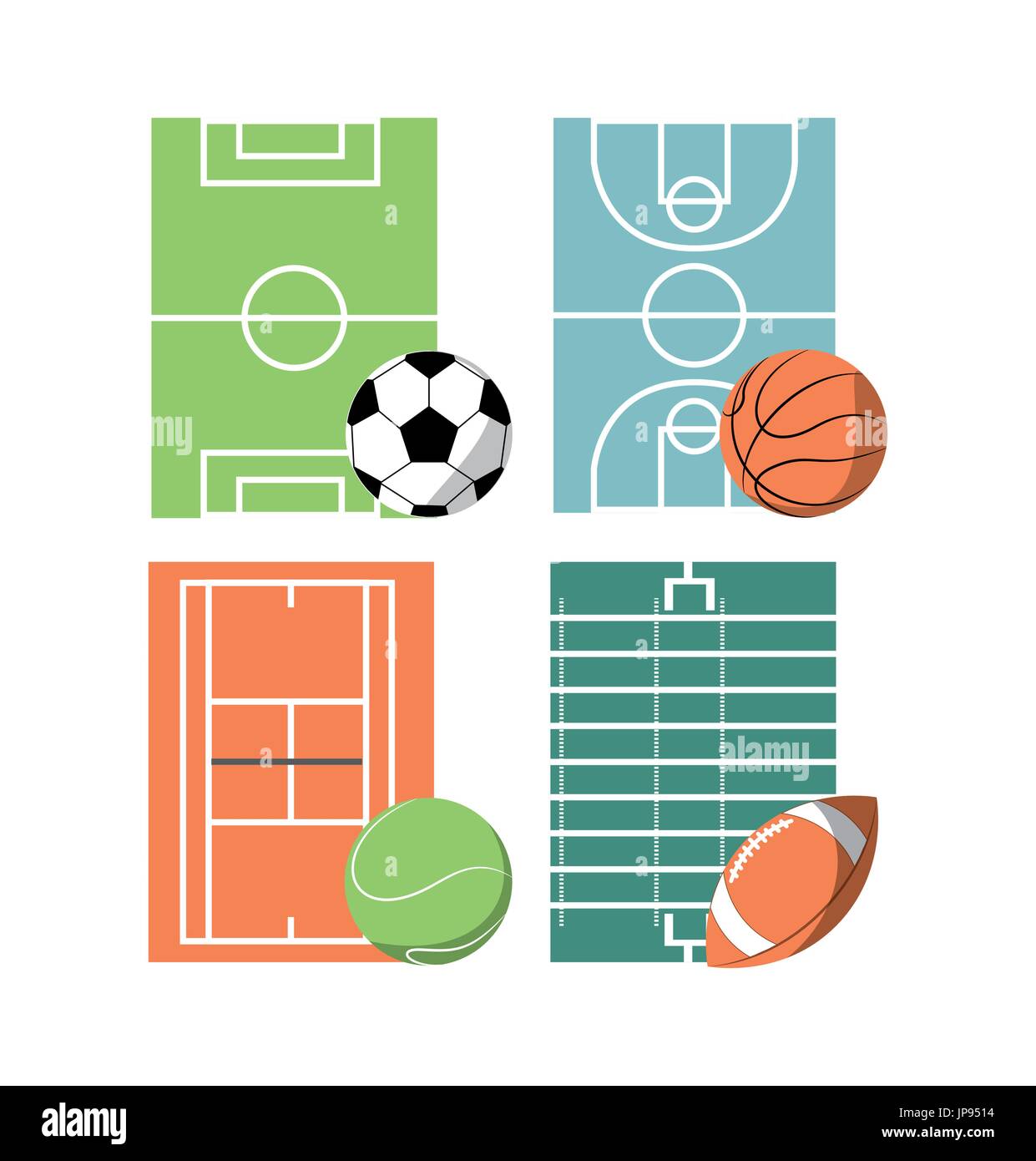 set concept icon court sport vector illustration Stock Vector Image ...