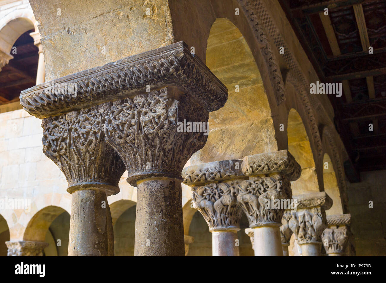 Romanesque Cloister of Santo Domingo de Silos Monastery, Spain Stock ...