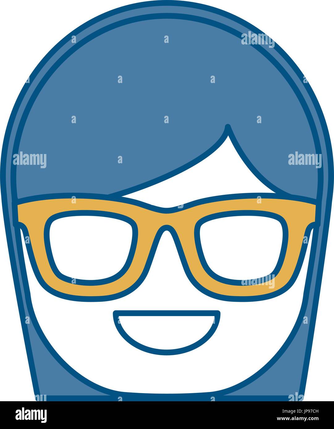 woman with glasses icon over white background colorful design vector ...