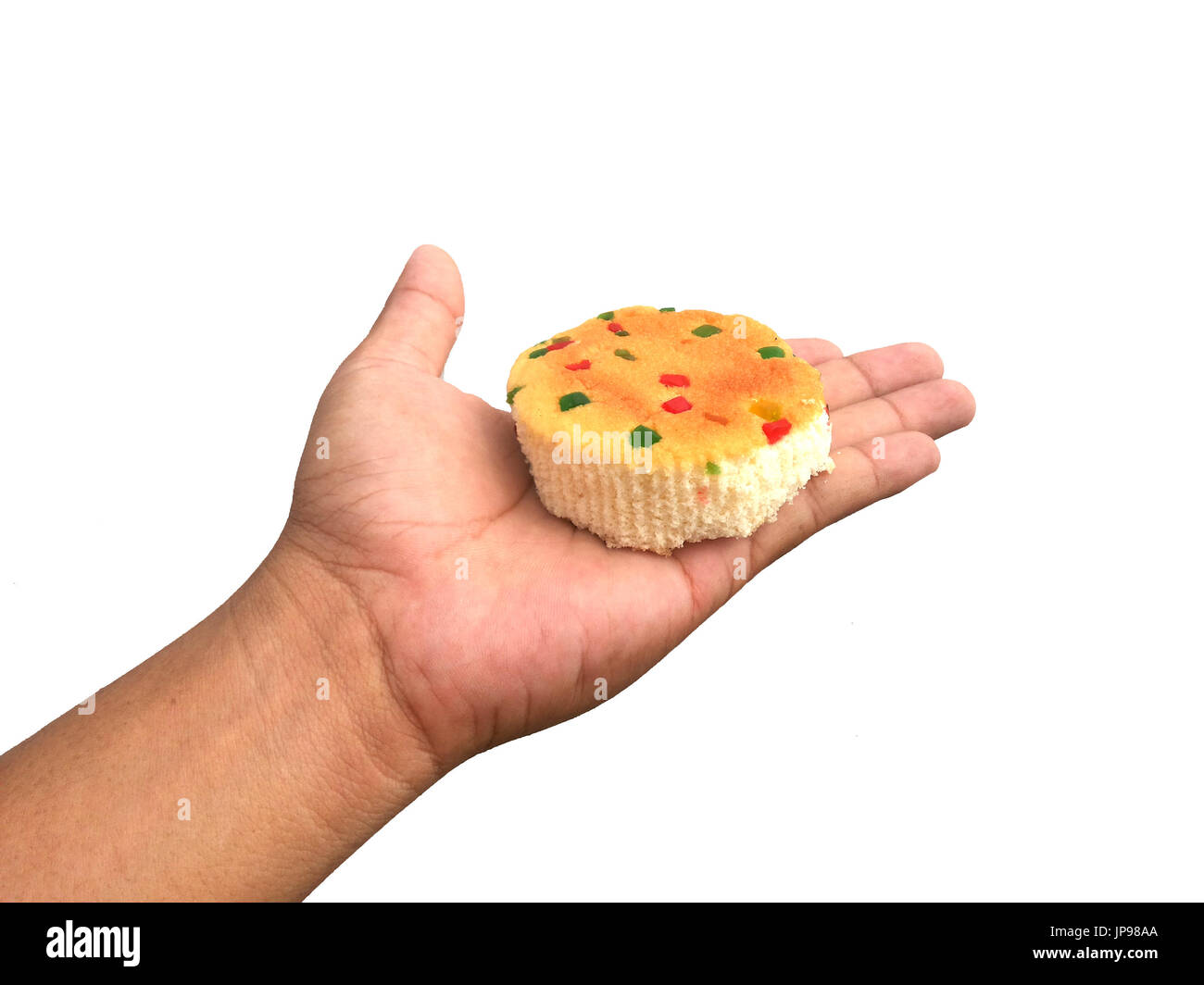 Bread in hand on isolated Stock Photo - Alamy