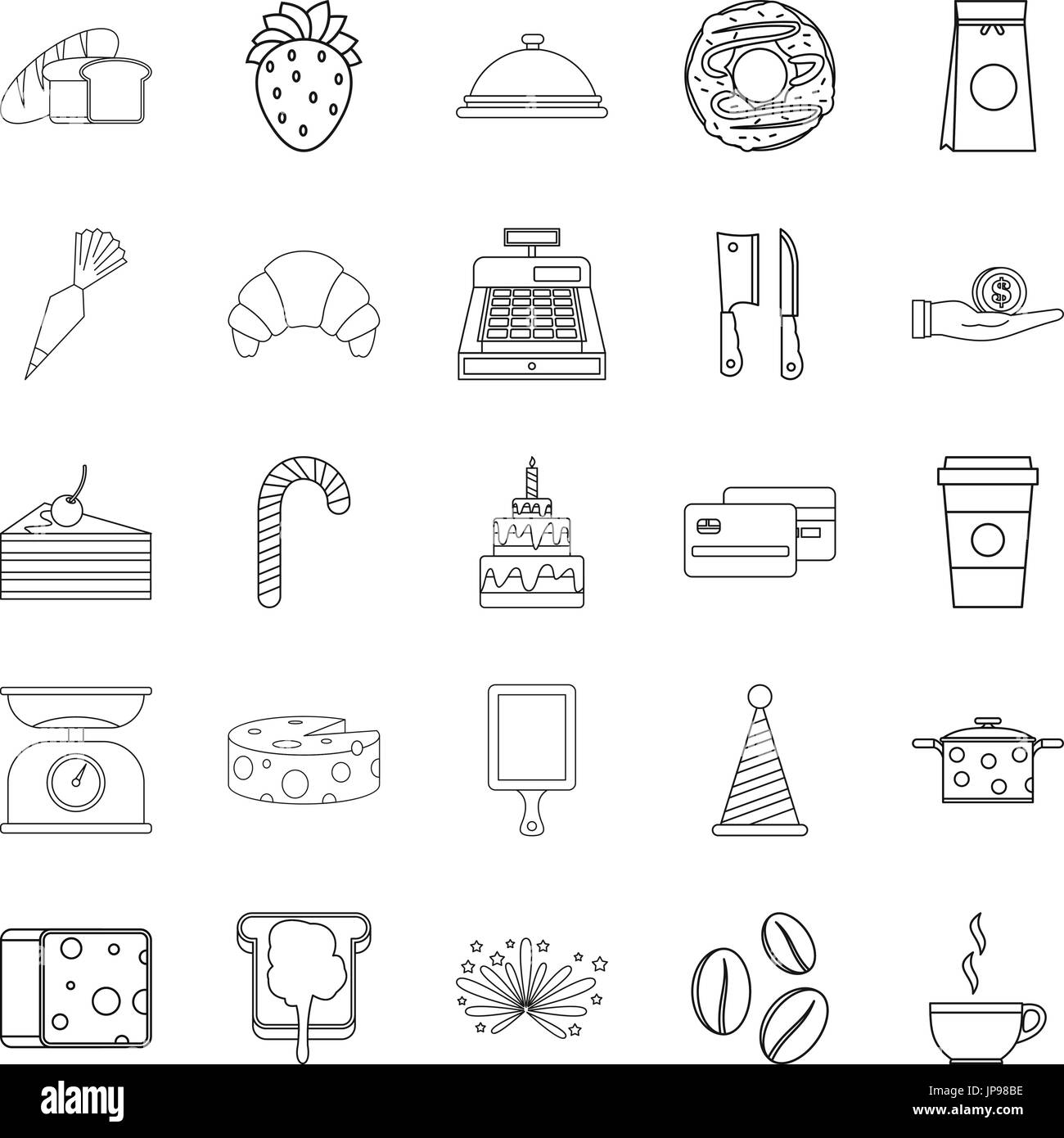 Cookies icons set, outline style Stock Vector Image & Art - Alamy