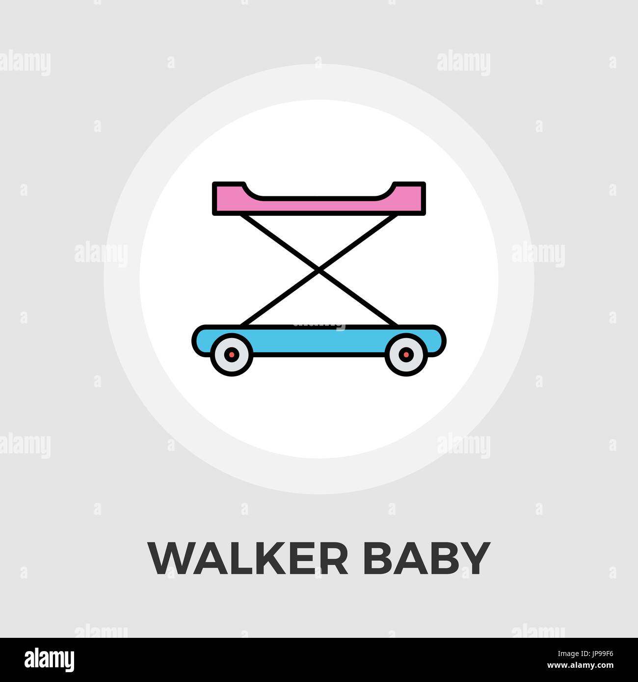 Baby on walker Stock Vector Images - Alamy