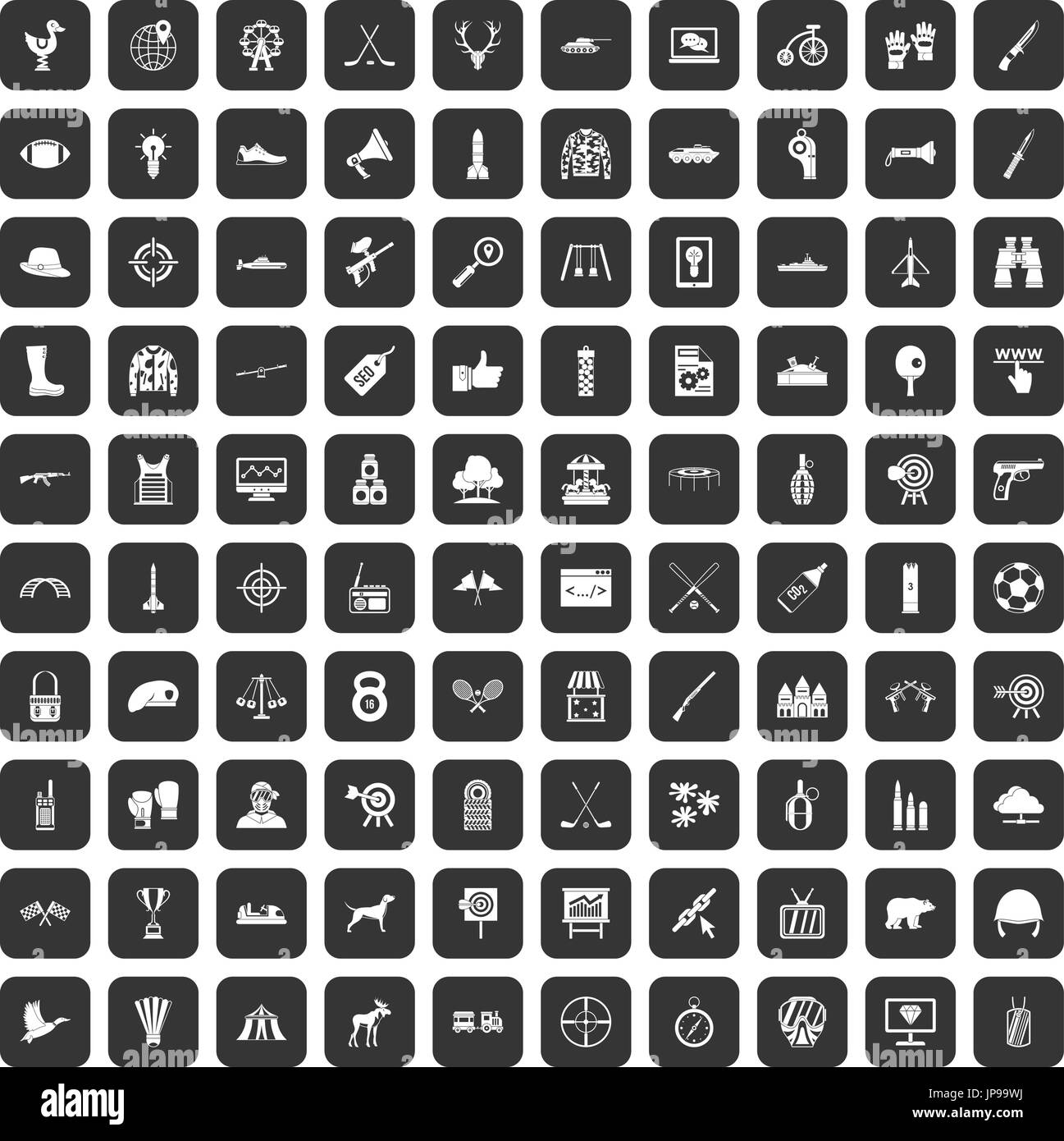 100 target icons set black Stock Vector Image & Art - Alamy