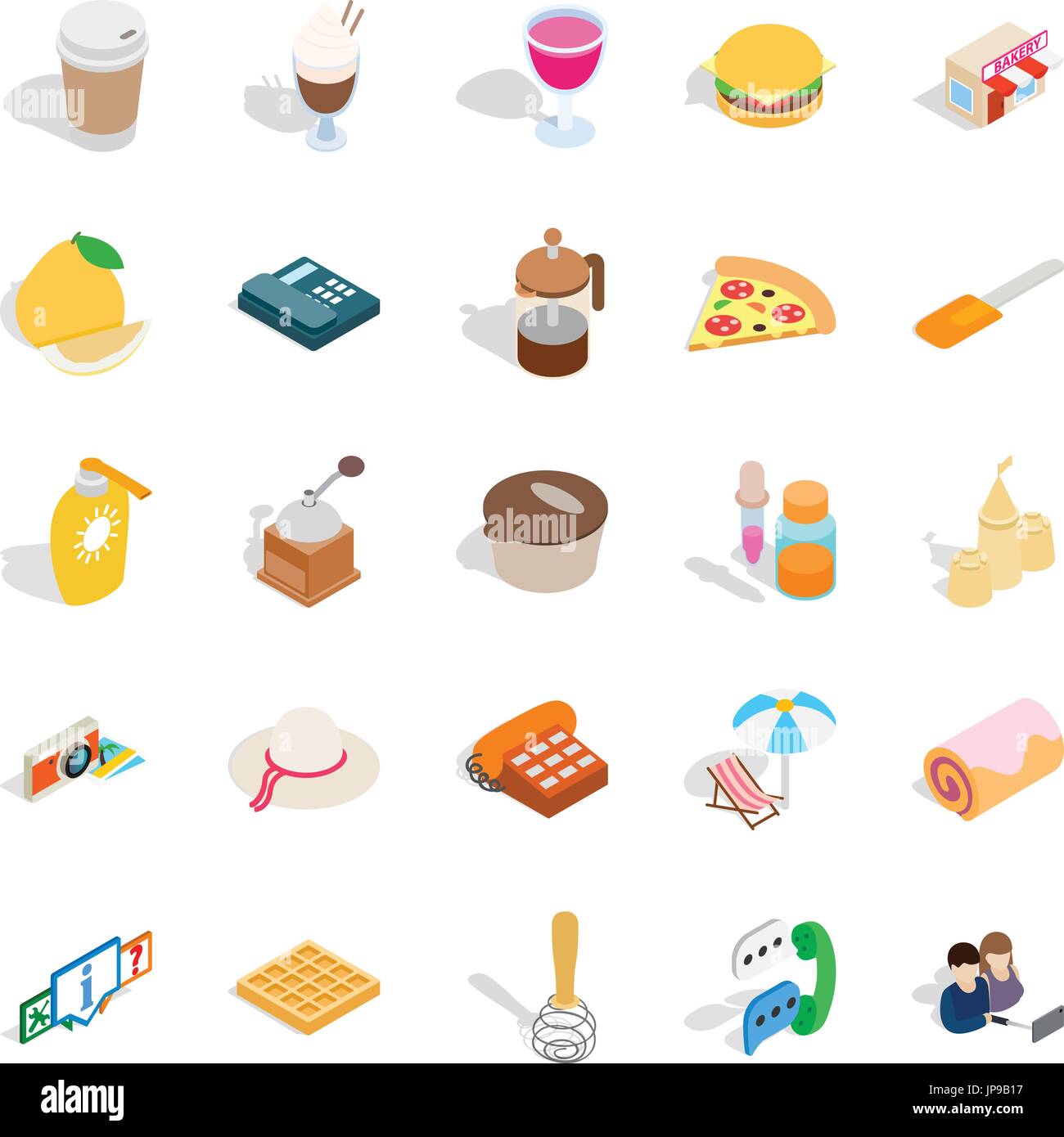 Tasty food icons set, isometric style Stock Vector Image & Art - Alamy