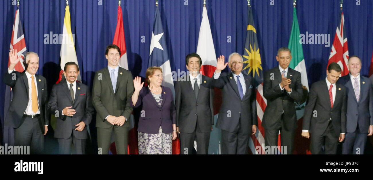 Leaders of countries involved in the Trans-Pacific Partnership trade ...