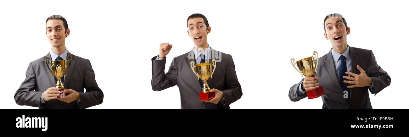 Collage of businessman receiving award Stock Photo - Alamy