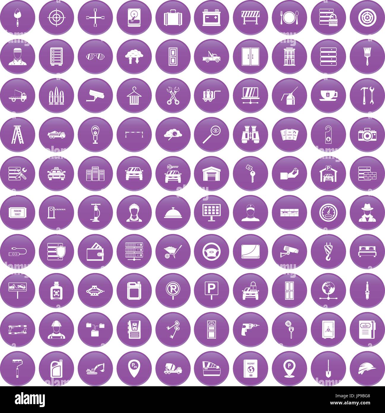 100 keys icons set purple Stock Vector Image & Art - Alamy