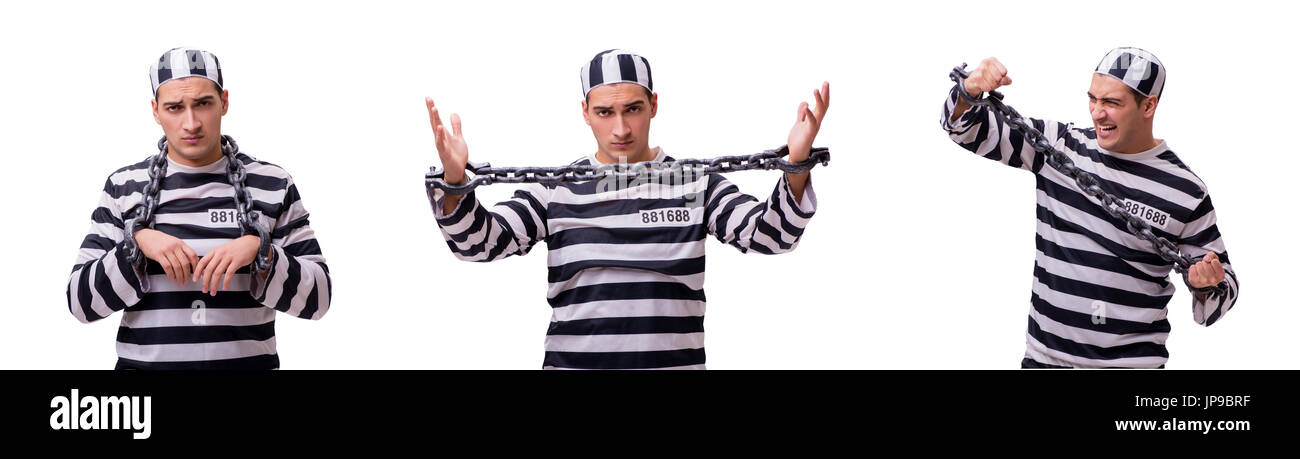 Man prisoner isolated on white background Stock Photo - Alamy